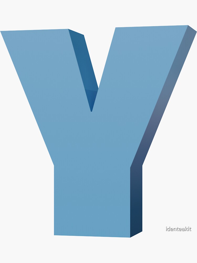 "Sky Blue Coloured 3D Letter Y" Sticker for Sale by identeakit | Redbubble