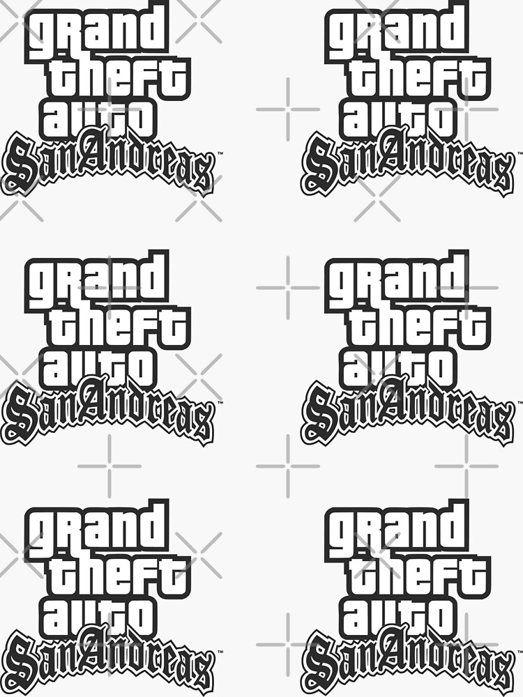 "GRAND THEFT AUTO SAN ANDREAS" Sticker for Sale by BINCO-STORE | Redbubble