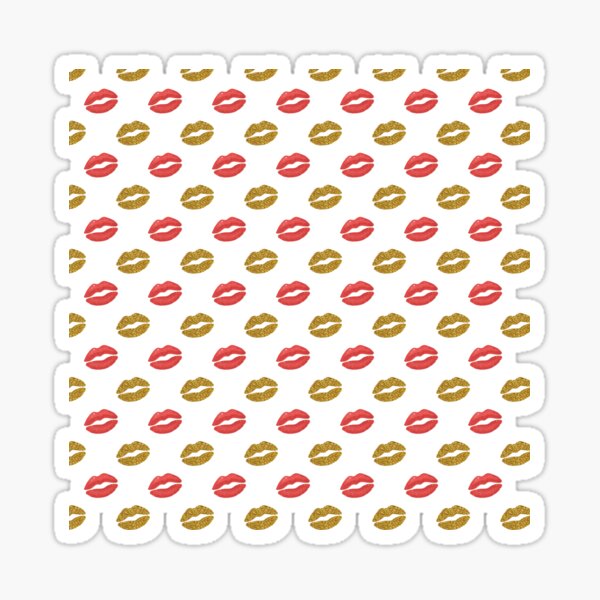 "golden and red glitter lips - Pattern" Sticker for Sale by ...