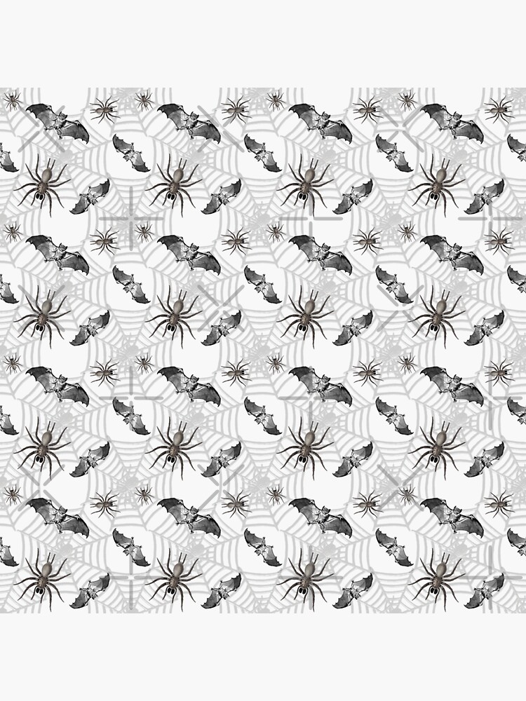 "Gothic Halloween Pattern, Spiders and Bats" Sticker for Sale by ...