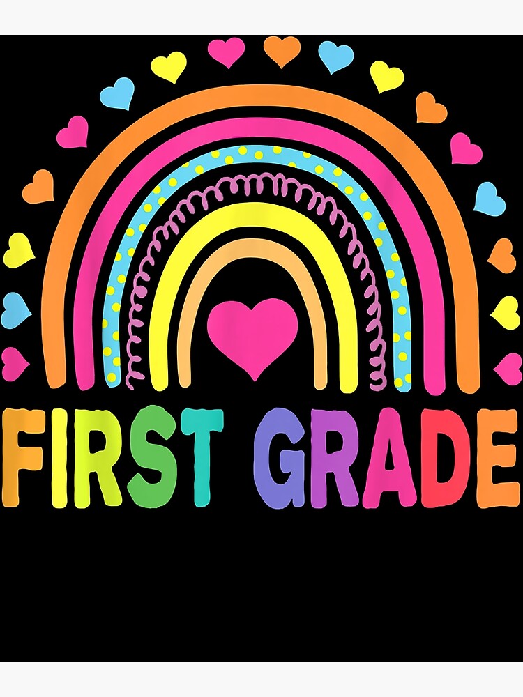 "First Grade Rainbow Girls Boys Teacher Team 1st Grade Squad" Poster ...