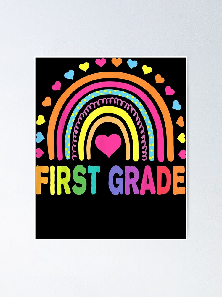 "First Grade Rainbow Girls Boys Teacher Team 1st Grade Squad" Poster ...