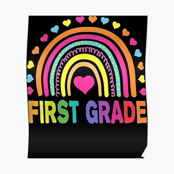 "First Grade Rainbow Girls Boys Teacher Team 1st Grade Squad" Poster ...