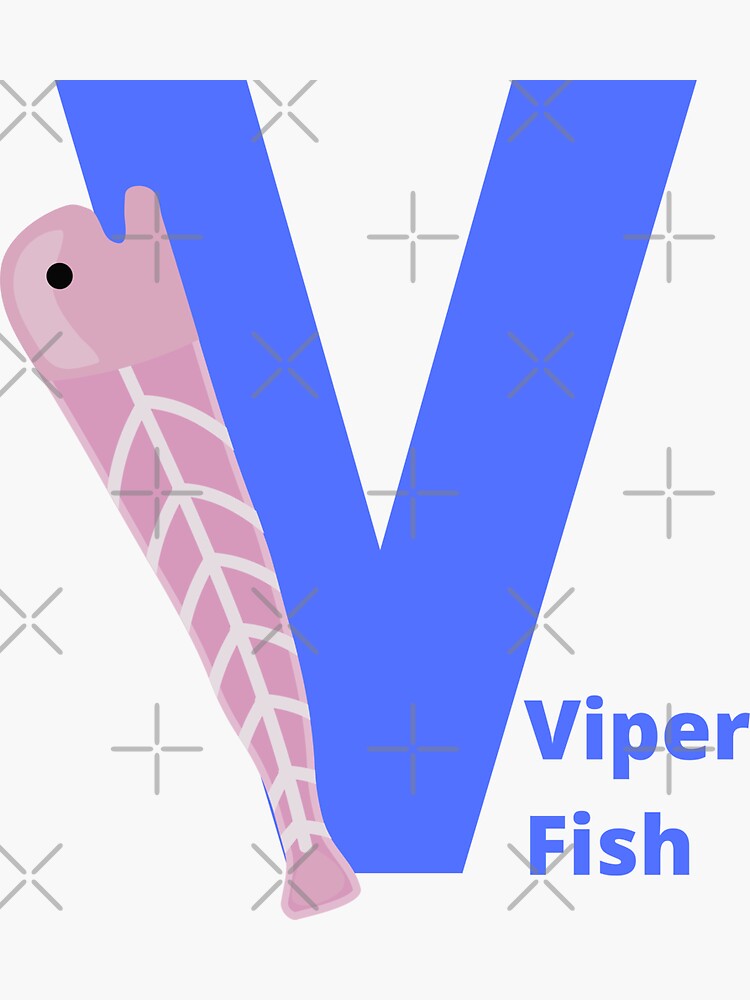 "V for Viper Fish - Alphabet and Sea Animals" Sticker for Sale by ...