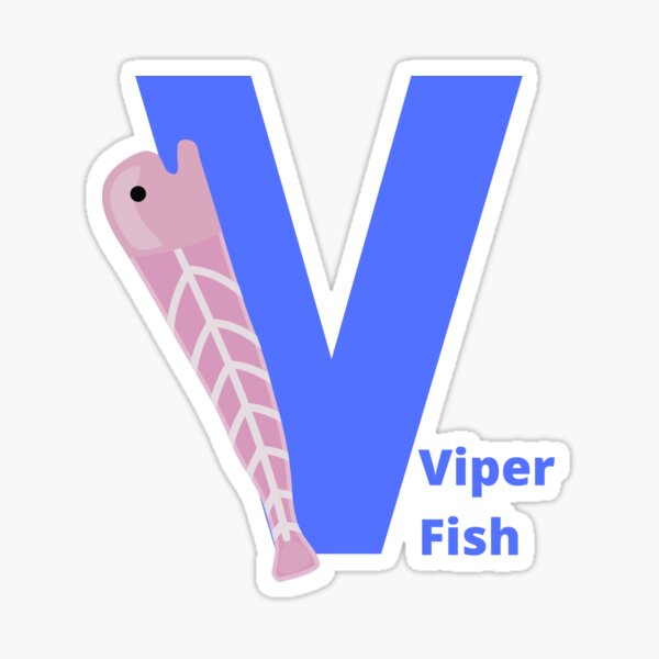 "V for Viper Fish - Alphabet and Sea Animals" Sticker for Sale by ...