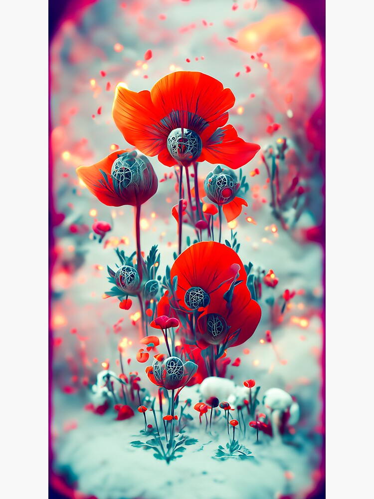"Stranger Flowers VII" Sticker for Sale by spacedove | Redbubble
