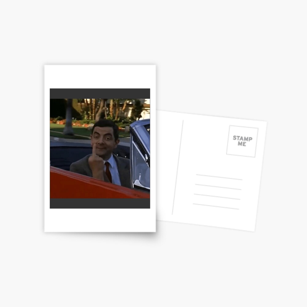 "Funny mr bean middle finger meme design" Postcard for Sale by ...