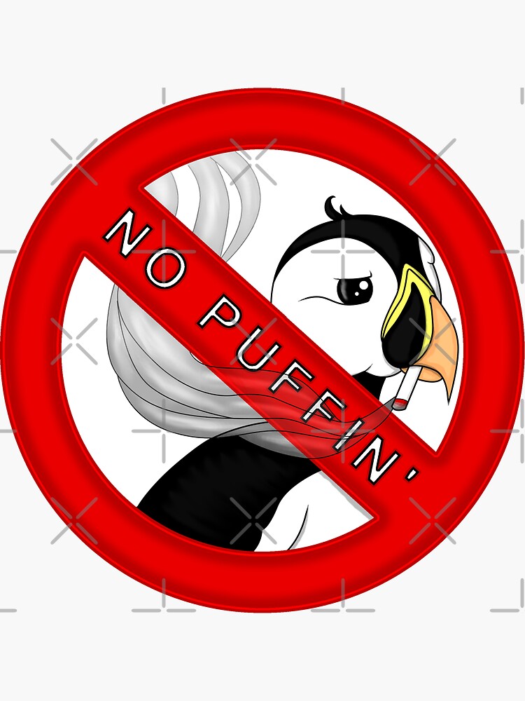 "Penguin, No Puffin " Sticker by NicholiCosplay | Redbubble
