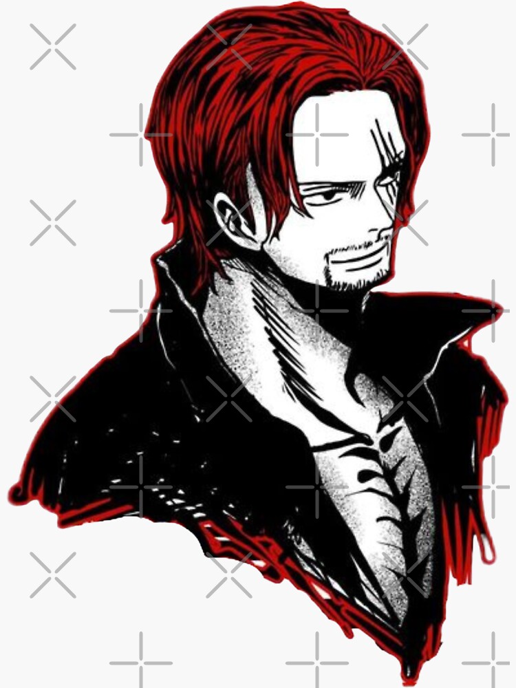 "anime graphic badass - one piece shanks" Sticker for Sale by ...