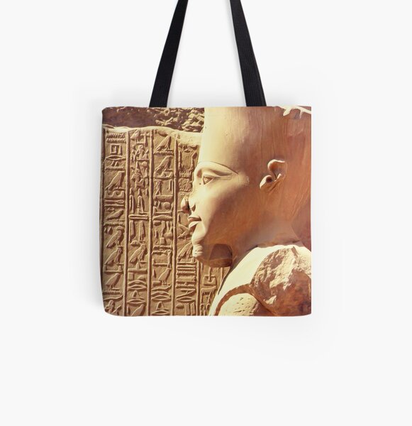 Bolsa de tela «Estatua del faraón Tutankamón, perfil, jeroglíficos ...