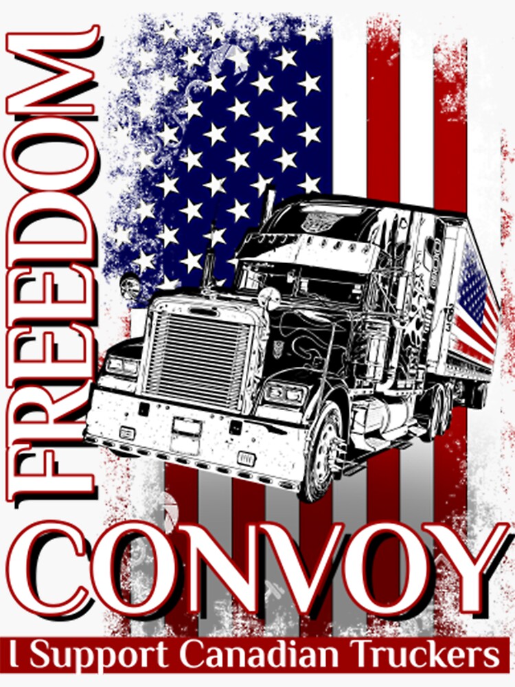 "Flag Canada Canadian Support Convoy 2022 Truckers" Sticker for Sale by ...