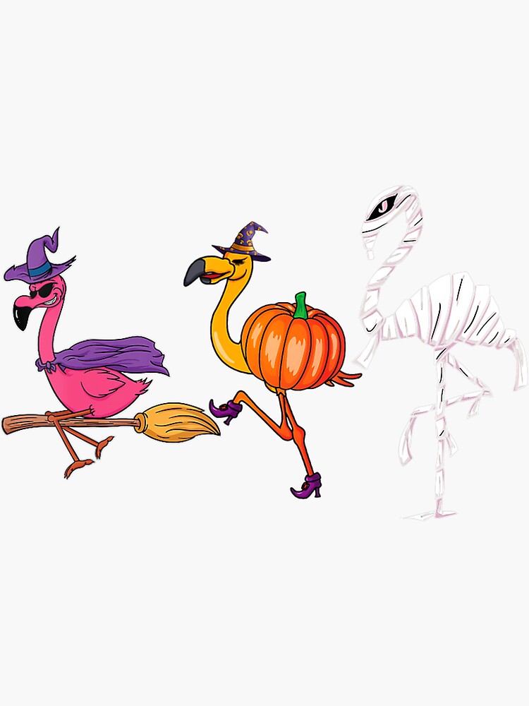 "Halloween Pink Flamingo Costume Witch Vampire " Sticker for Sale by ...