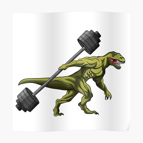 "Muscular Dinosaur" Poster for Sale by ArtvikStudio | Redbubble