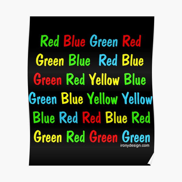 "The Stroop Test" Poster for Sale by PatrickKoopmei | Redbubble