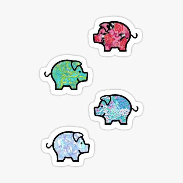 "Pigs Pack 2" Sticker for Sale by MintGreenBubble | Redbubble
