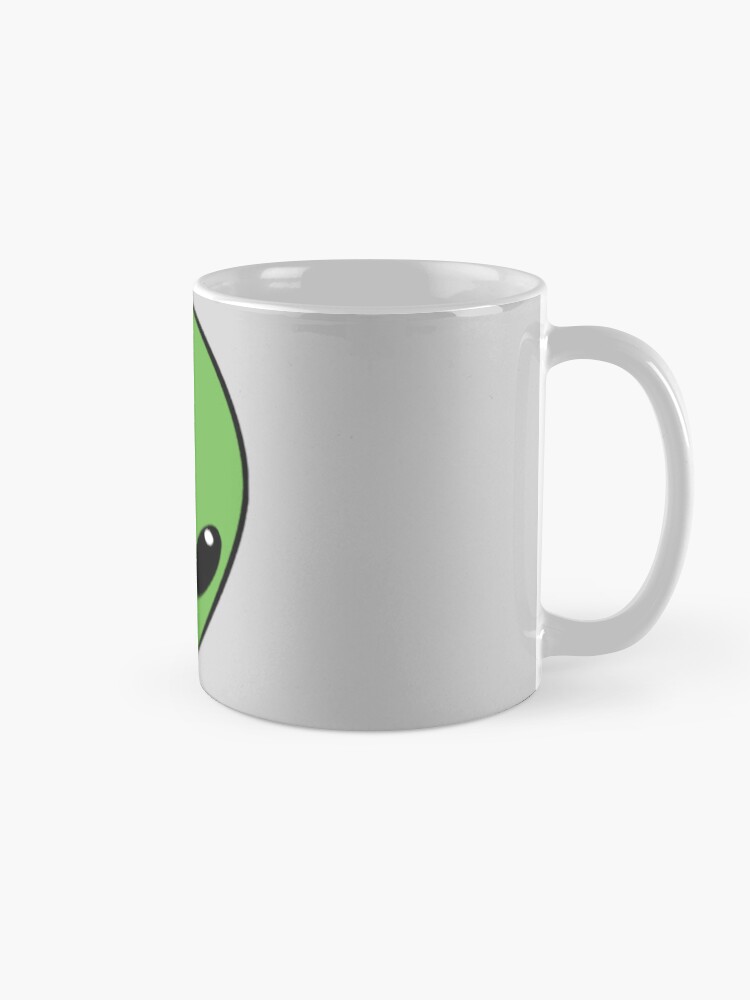 "Green alien head" Coffee Mug for Sale by StuckandBlue | Redbubble