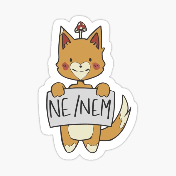 "Cute Fox Pronouns Sign: Ne/Nem" Sticker for Sale by LinkingFinn ...