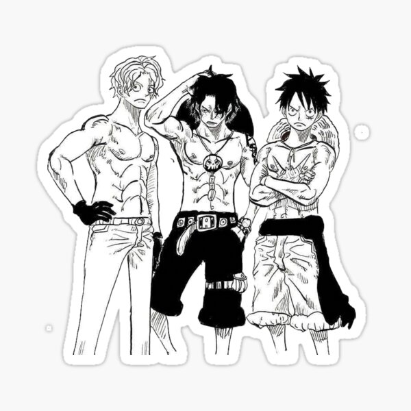 "One Piece Luffy Ace Sabo" Sticker for Sale by animeshopcenter | Redbubble