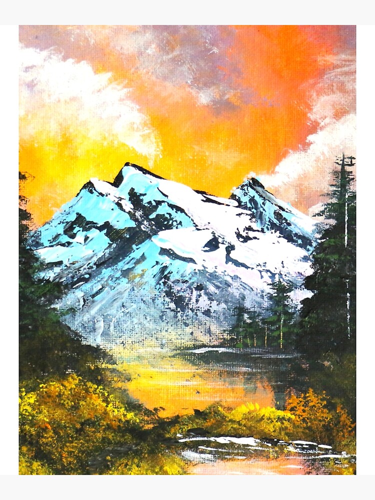 "Sunset Mountain Landscape, Nature Art " Poster for Sale by ...