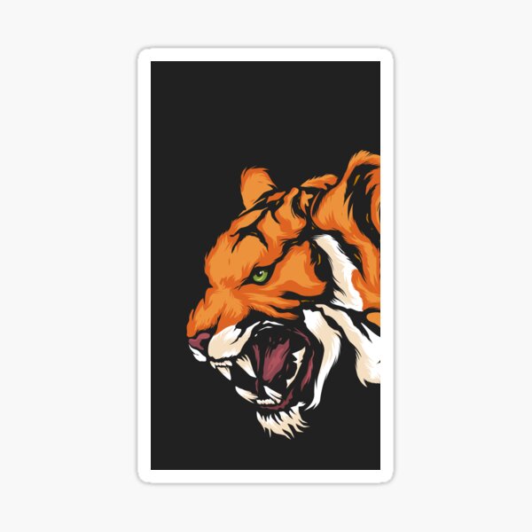 "Fierce Tiger" Sticker for Sale by nabanacrafters | Redbubble