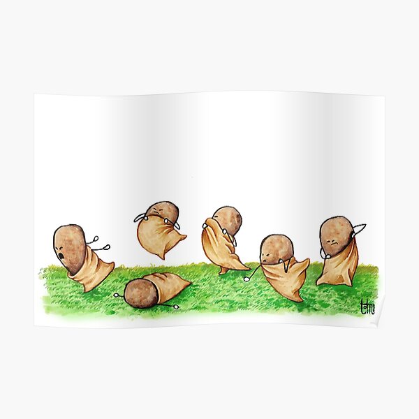 "Potato Sack Race" Poster by Papagaeio | Redbubble
