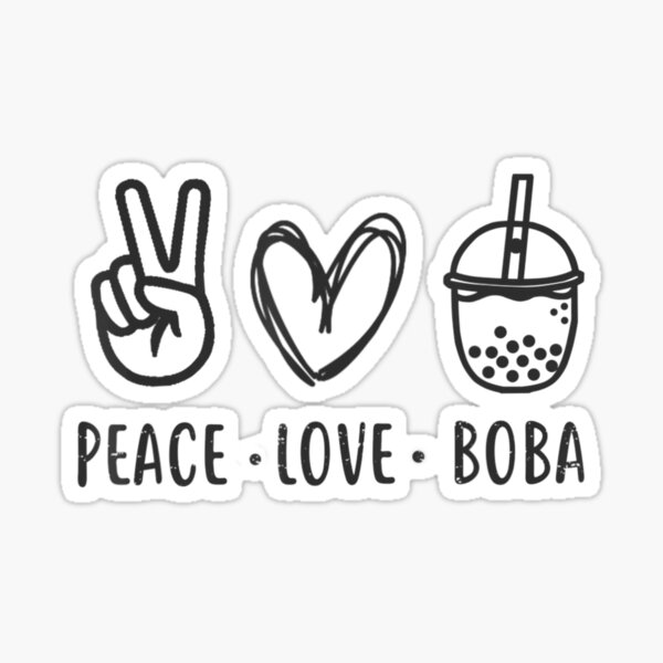 "Peace Love Boba Bubble Tea" Sticker for Sale by Stickerssmile | Redbubble