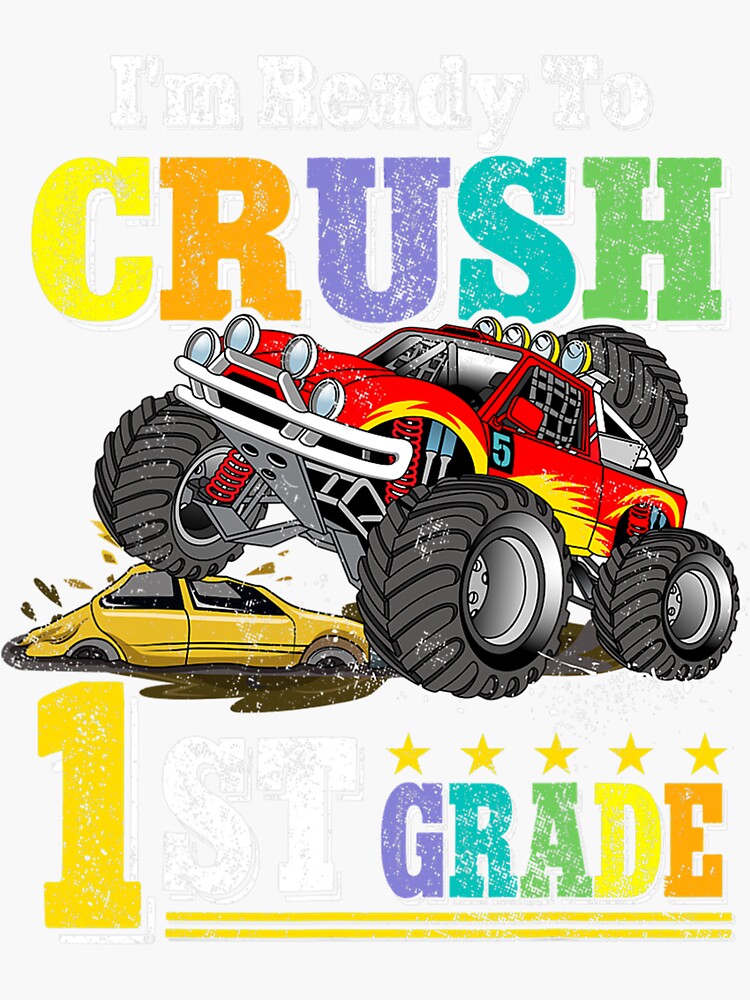 "Back To School Im Ready To Crush 1st Grade Monster Truck Kid T-Shirt ...