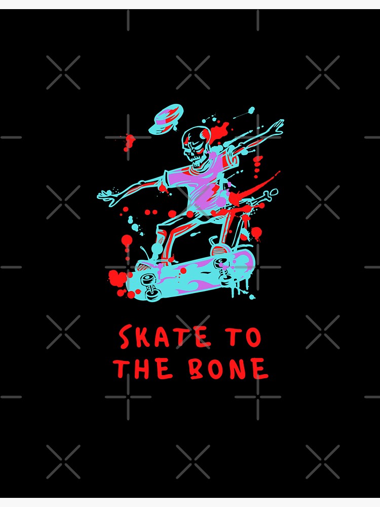 "Skate To The Bone (Blue/Red)" Sticker for Sale by SlCAesthetics ...