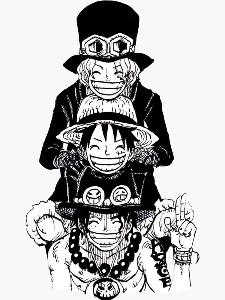 Pegatina «One Piece Luffy Ace Sabo» de animeshopcenter | Redbubble