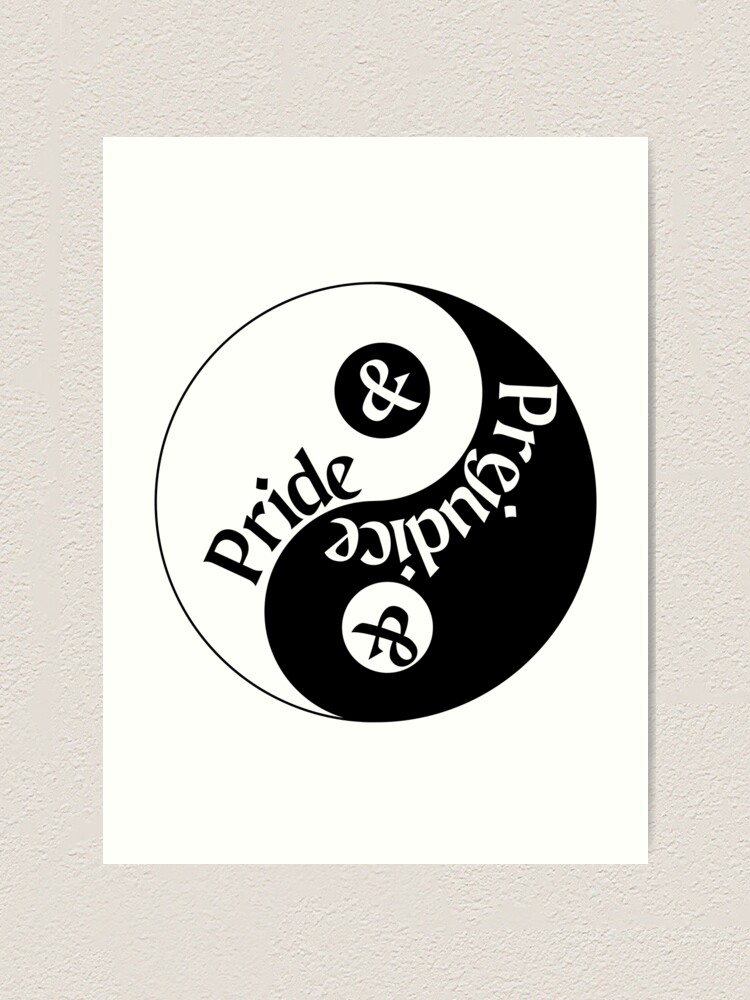 "Pride and Prejudice Jane Austen Yin Yang Black and White Symbol ...