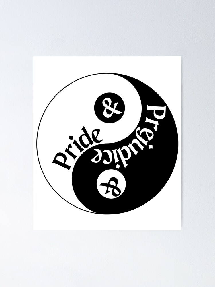 "Pride and Prejudice Jane Austen Yin Yang Black and White Symbol ...