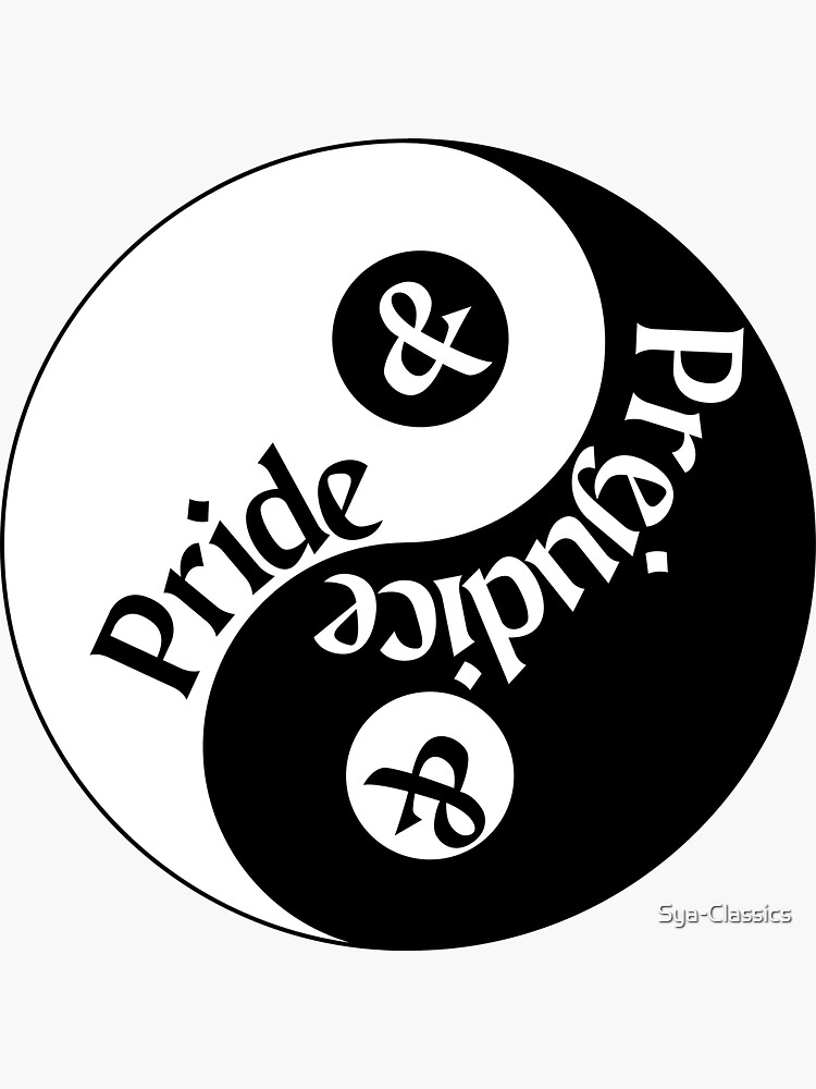 "Pride and Prejudice Jane Austen Yin Yang Black and White Symbol ...
