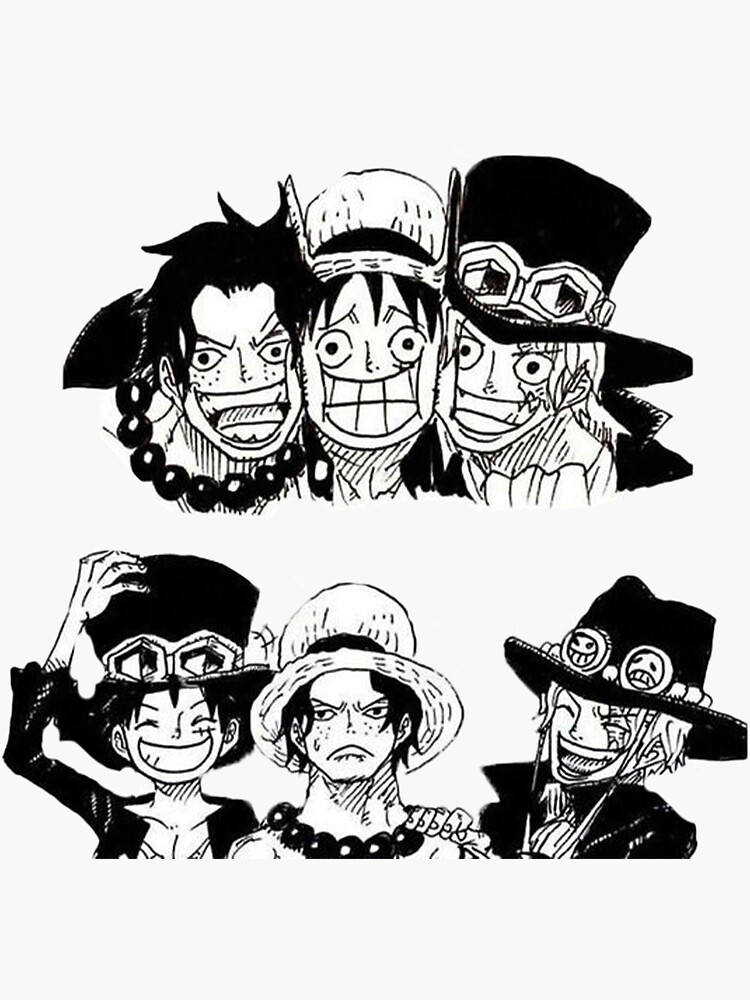 Pegatina «One Piece Luffy Ace Sabo» de animeshopcenter | Redbubble