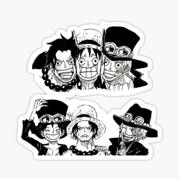 "One Piece Luffy Ace Sabo" Sticker for Sale by animeshopcenter | Redbubble