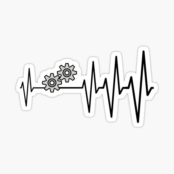 "Mechanics raise my pulse!" Sticker for Sale by TrasgoDesign | Redbubble