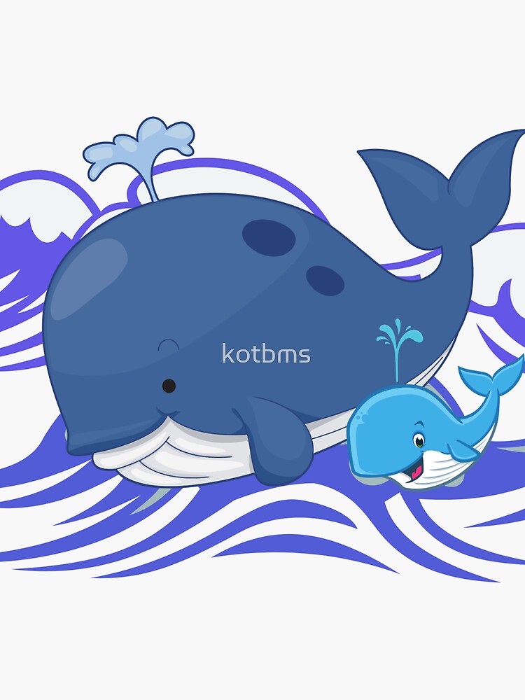 "whales, whale, happy whales, teal, hearts, ocean, sea" Sticker for ...