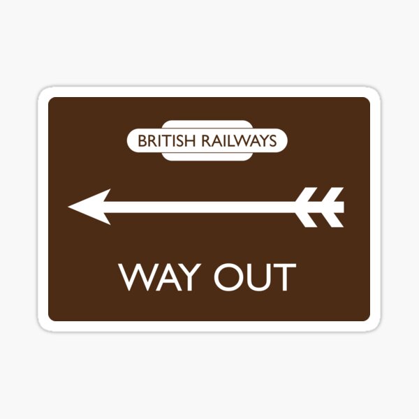 "Way Out railway sign British Rail totem" Sticker for Sale by ...