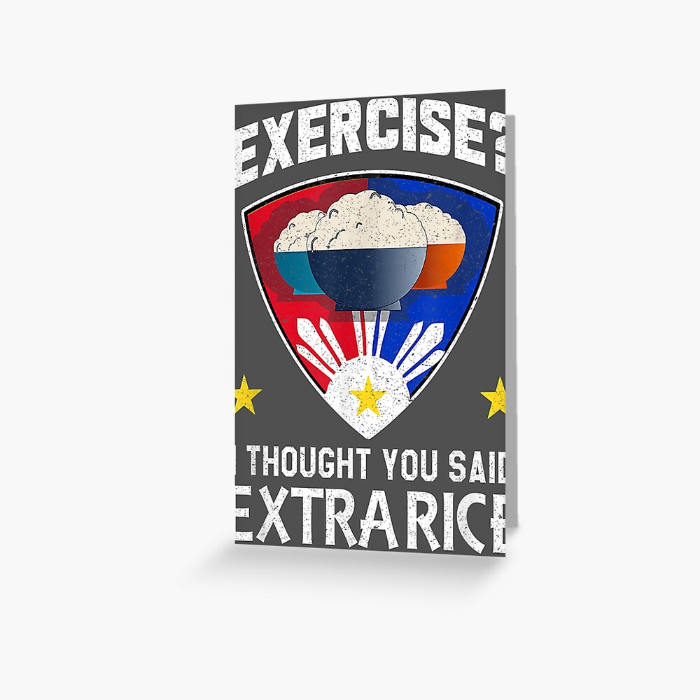 "Funny Filipino Extra Rice Exercise Philippine Funny Pinoy " Greeting ...
