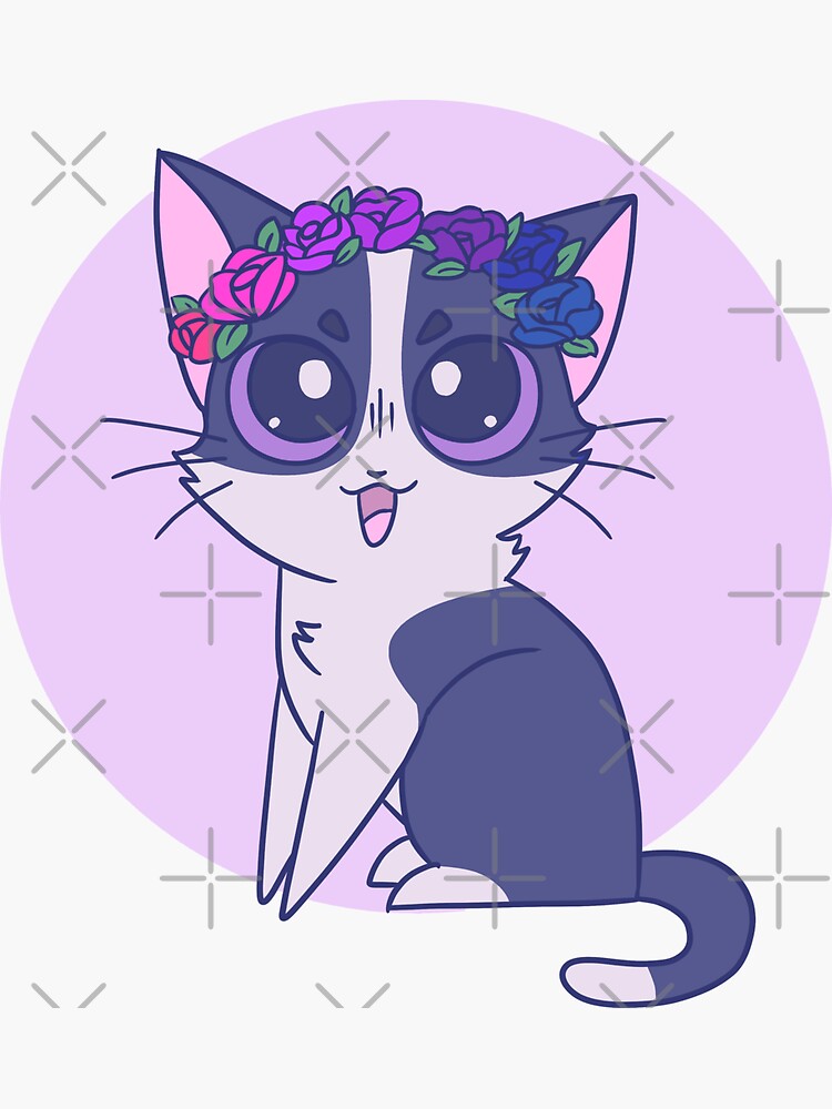 "Subtle Bi Pride Cat" Sticker for Sale by GalaxcatConcept | Redbubble