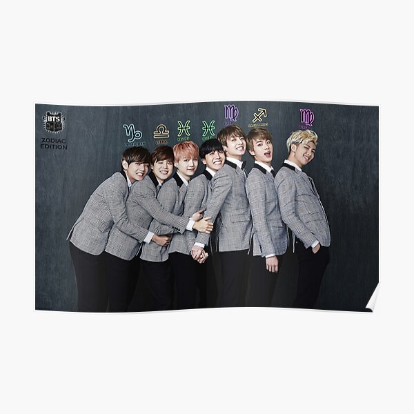 Póster «BTS Zodiac con títulos» de KenjiYuki | Redbubble