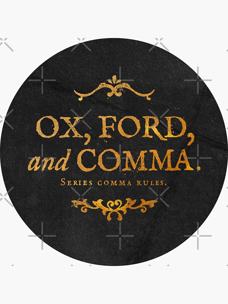 "Ox Ford and Comma" Sticker for Sale by geek-updated | Redbubble