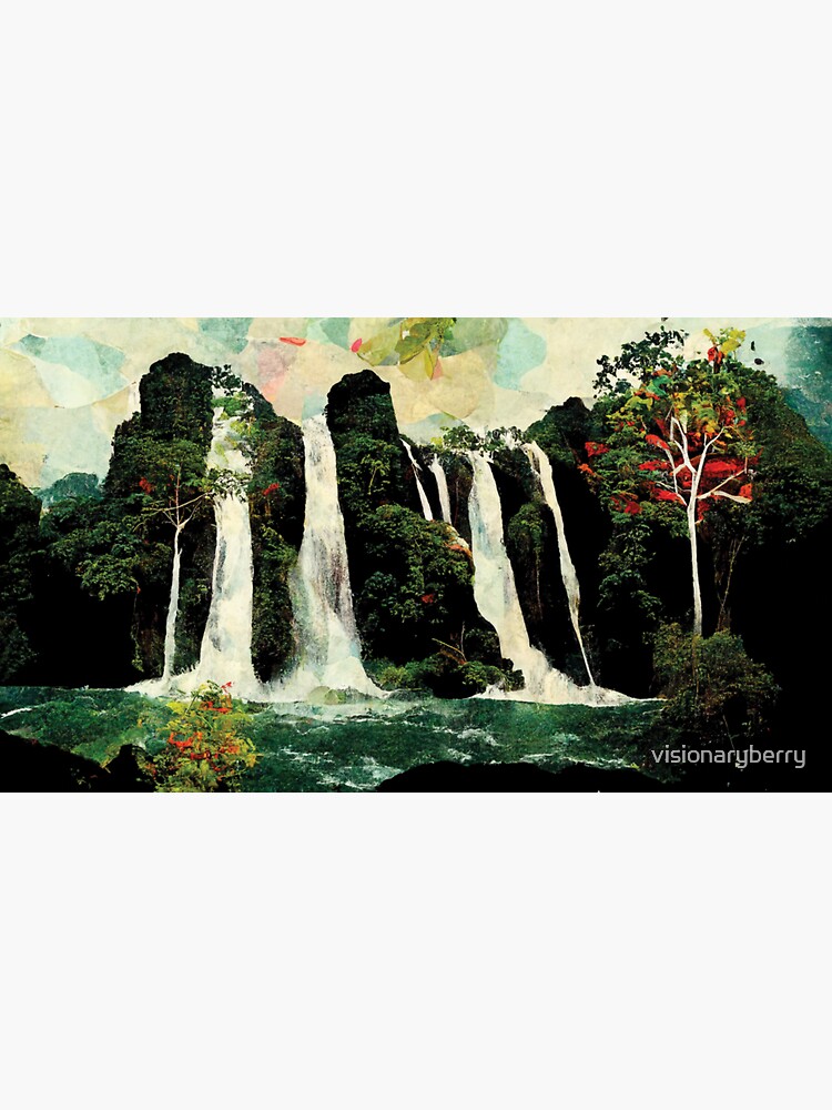 "Forest Waterfalls Photo Collage" Sticker for Sale by visionaryberry ...