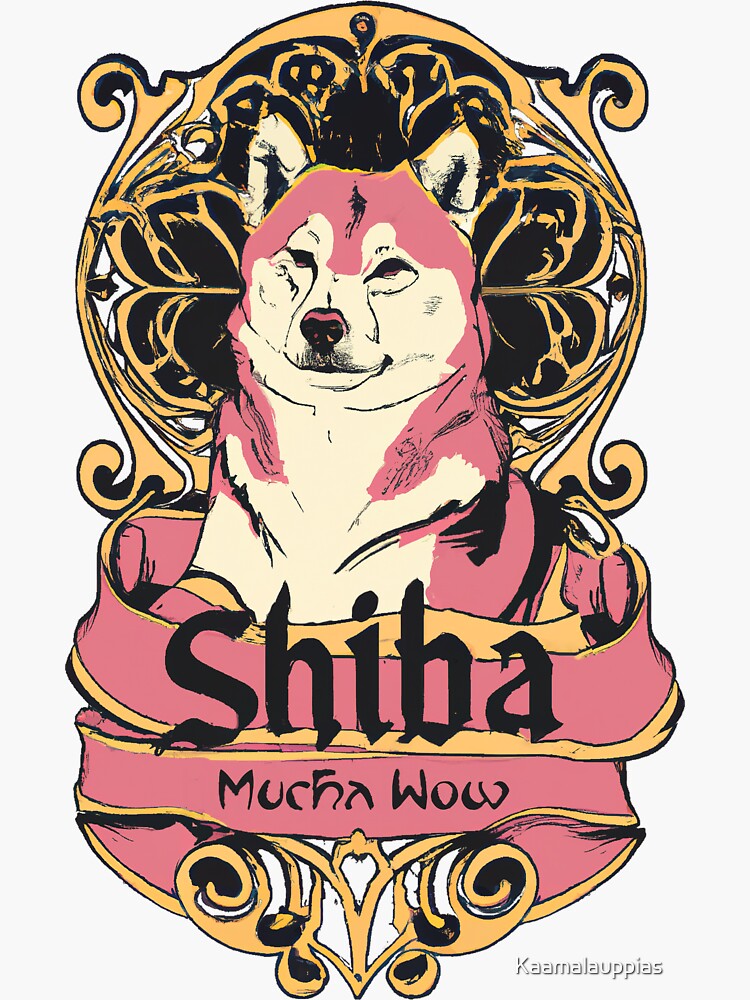 "Shiba "Mucha Wow"" Sticker for Sale by Kaamalauppias | Redbubble
