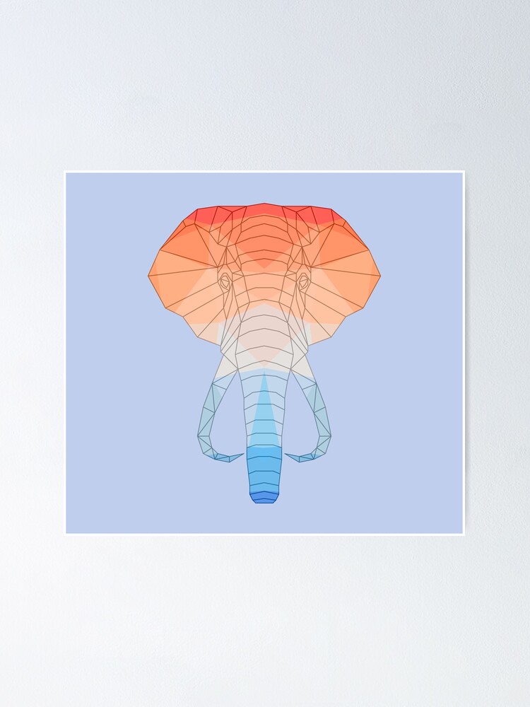"Elephant Geometric Triangle Polygon" Poster for Sale by franktact ...