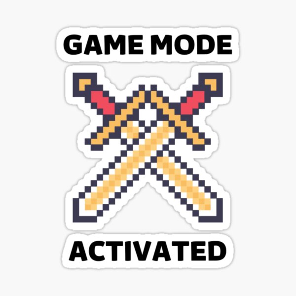 "Game mode activated - Two crossed swords " Sticker for Sale by ...
