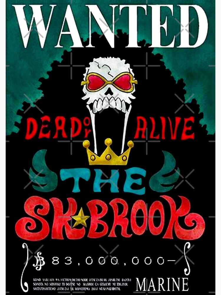 "One Piece Wanted Poster Bounty Sk Brook one piece posters" Art Print ...