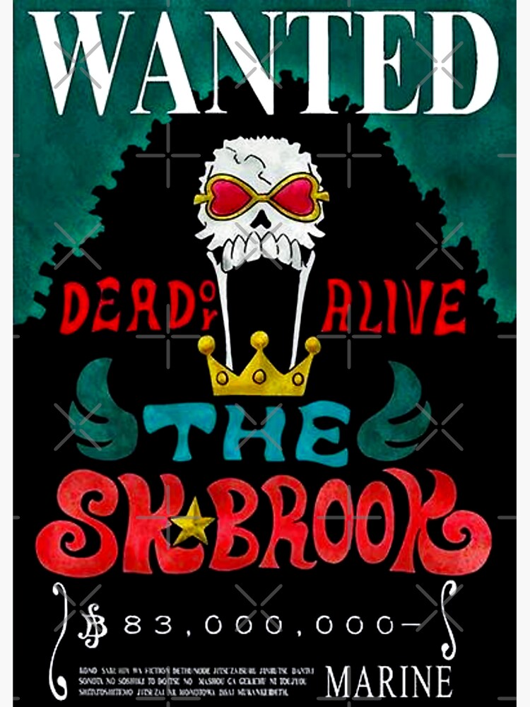 Pegatina «Cartel de One Piece Wanted Bounty Sk Brook carteles de una ...