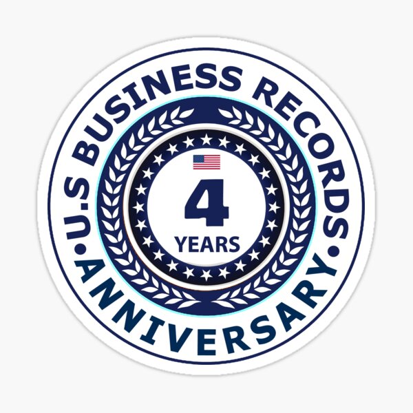 "4 years company anniversary." Sticker for Sale by Johnredbubblesh ...