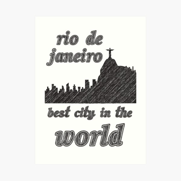 Lámina artística «Amo mi ciudad Rio de Janeiro. Silueta de la ciudad ...