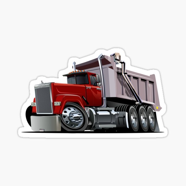 "Cartoon Dump Truck" Sticker for Sale by Mechanick | Redbubble